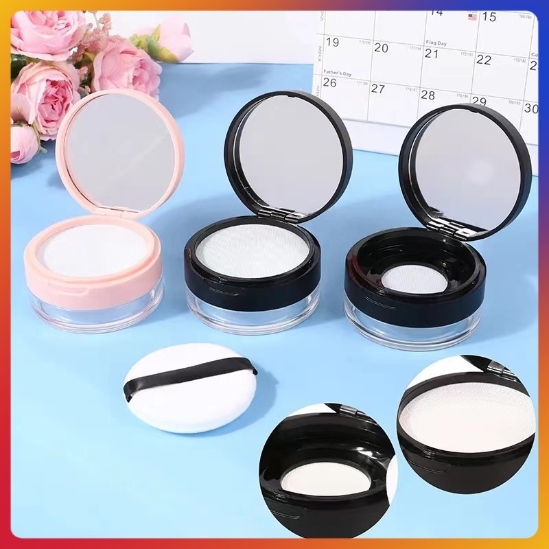 Jual -TEMPAT BEDAK TABUR DENGAN CERMIN / TEMPAT LOOSE POWDER FREE ...