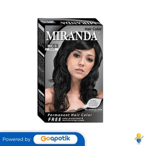 Jual Miranda Permanent Hair Color Mc-1 Natural Black 30 Ml Box | Shopee ...