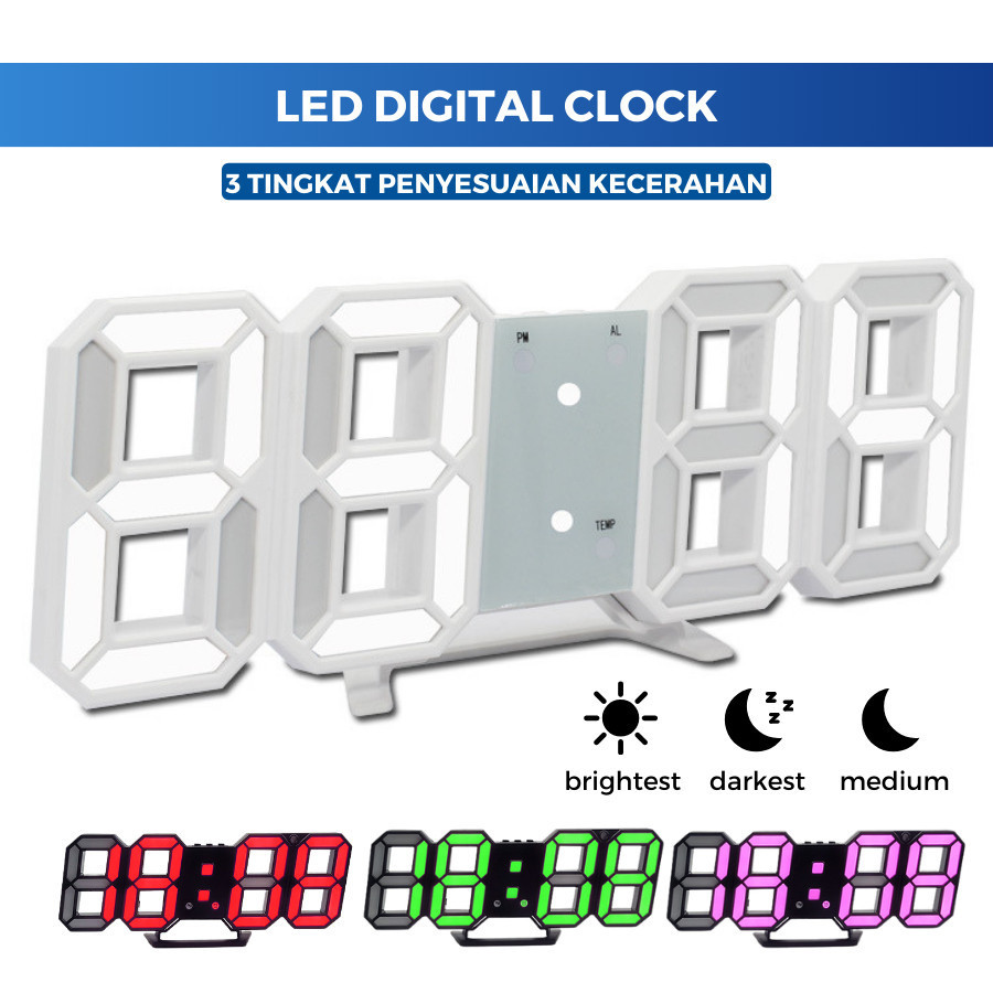 Jual Jam Dinding Digital LED 3D Gaya Modern Untuk Dekorasi Ruang Tamu ...