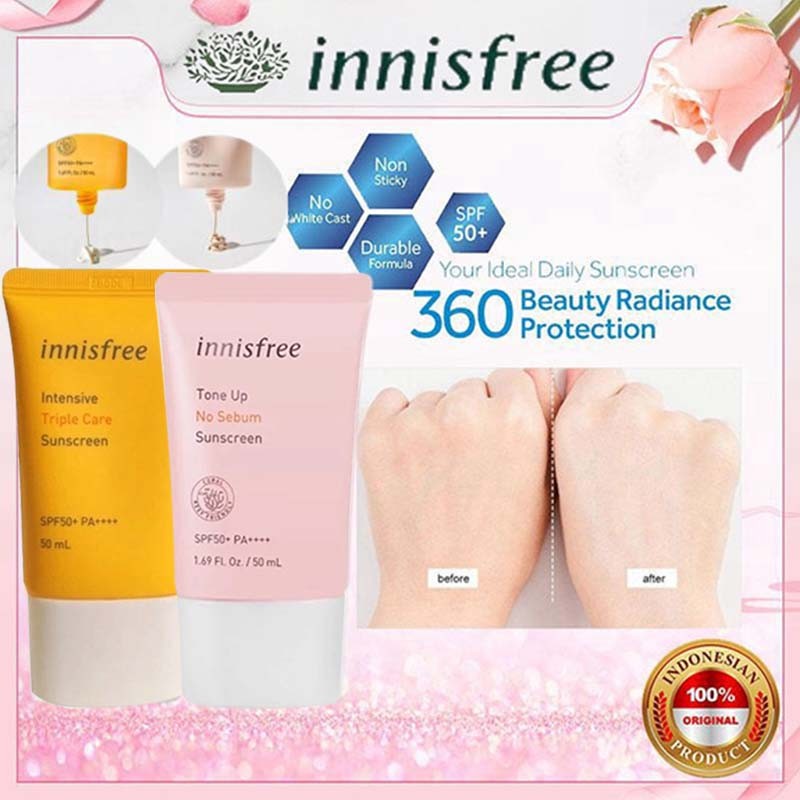Jual 【100% ORI】Innisfree Intensive Triple Shield Sunscreen 50ml/Tone Up No Sebum Sunscreen ...