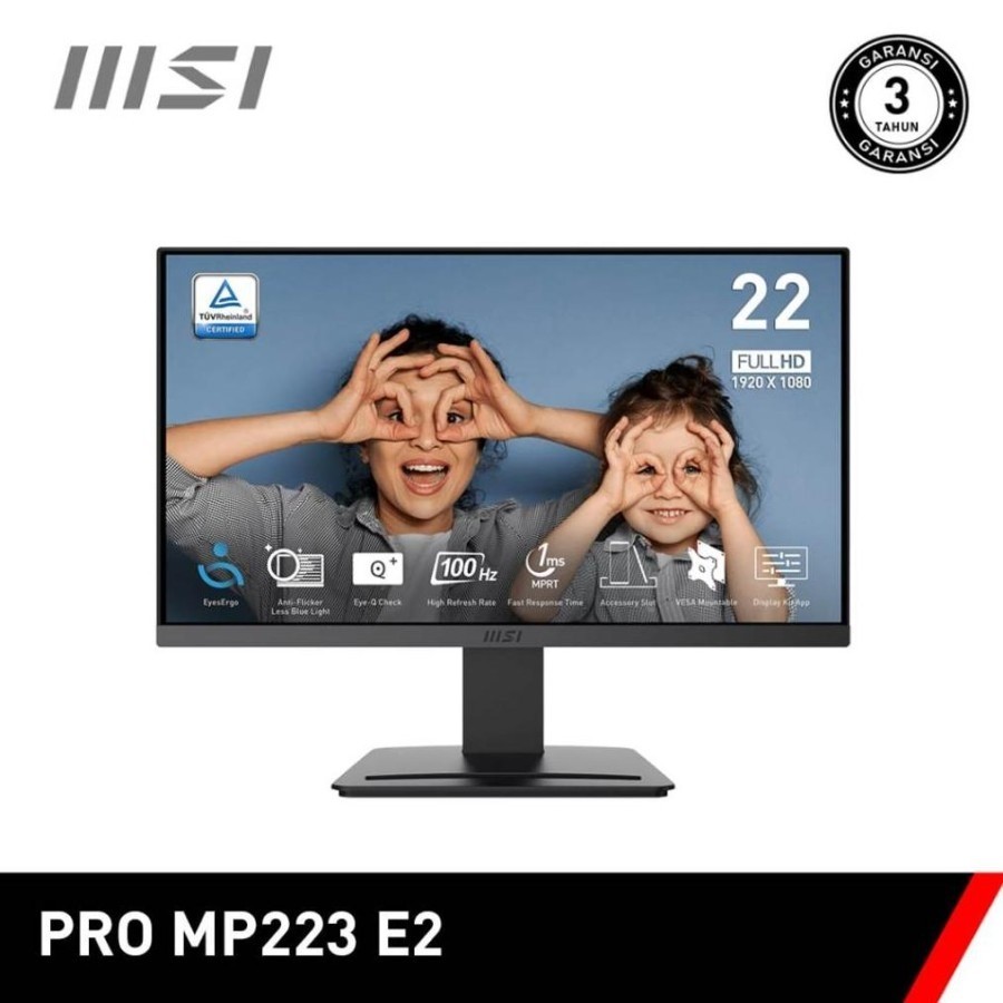 Jual MSI PRO MP223 E2 22" 1080p FHD 100Hz 1ms Anti-Flicker Monitor LED ...