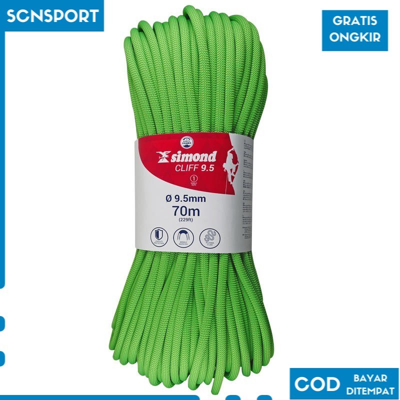 Jual Simond Cliff Climbing Rope 9,5 Mm X 70 M 8495200 SP1 | Shopee ...