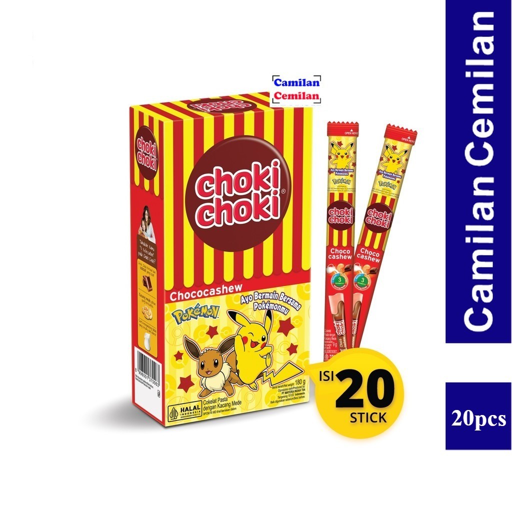 Jual Choki Choki Coklat Chococashew isi 20 pcs x 11 gr | Shopee Indonesia