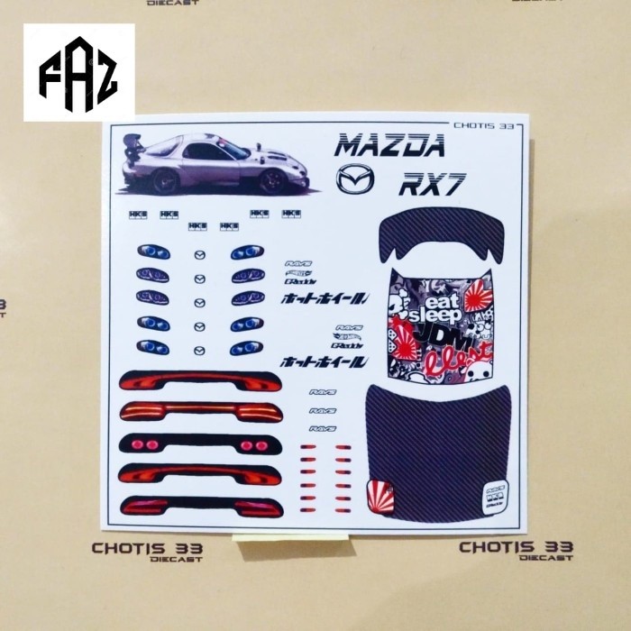 Jual Decal Diecast Hot wheels Mazda rx7 | Shopee Indonesia