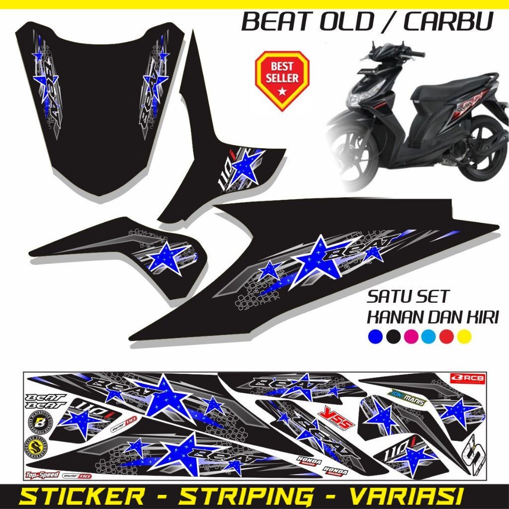 Jual STIKER VARIASI HONDA BEAT OLD MOTIF BINTANG VARIASI LIS TERBARU ...