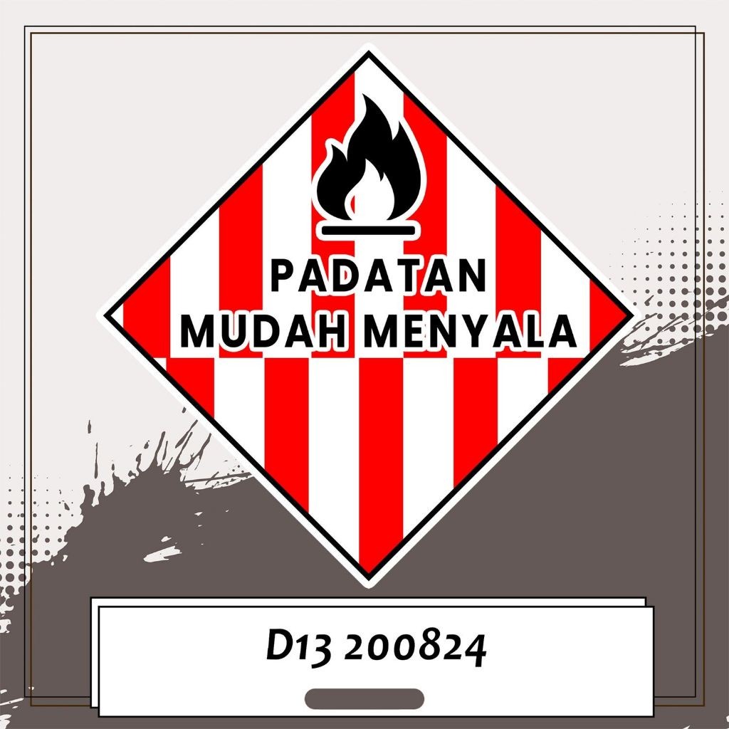 Jual Stiker Simbol Label K3 Limbah B3 Hazmat Padatan Mudah Menyala ...