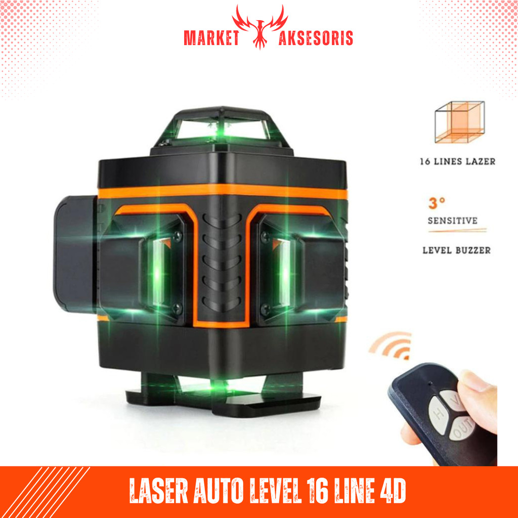 Jual Laser Auto Level 16 Line 4D Remote Laser Self Leveling Waterpass ...