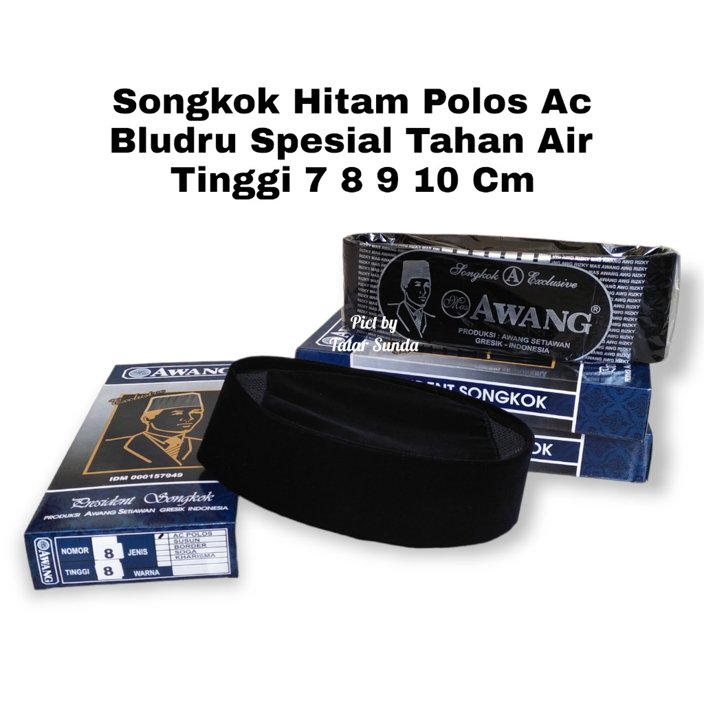 Jual Peci Songkok kupyah Anak Dewasa Awang Hitam Polos Model Ac Tinffi ...