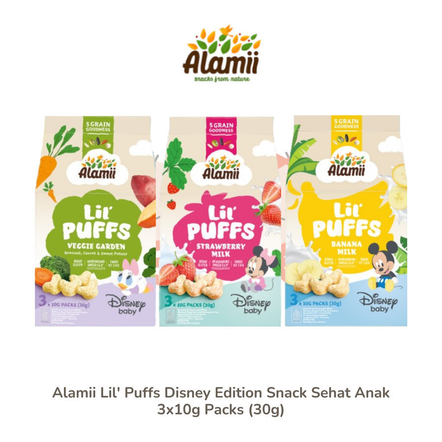 Jual Alamii Lil' Puffs Disney Edition Snack Cemilan Sehat Bayi 12m+ 30g - Veggie Garden | Shopee ...