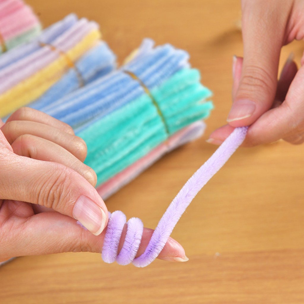 Jual RSK 100 Pcs Kawat Bulu Mercy Pastel Pipe Cleaner Craft - Tangkai ...