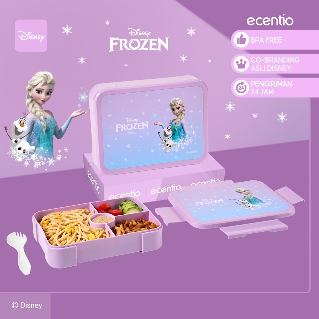 Jual ECENTIO Kids Lunch Box Set Anak Anti Tumpah Tempat Makan Frozen ...