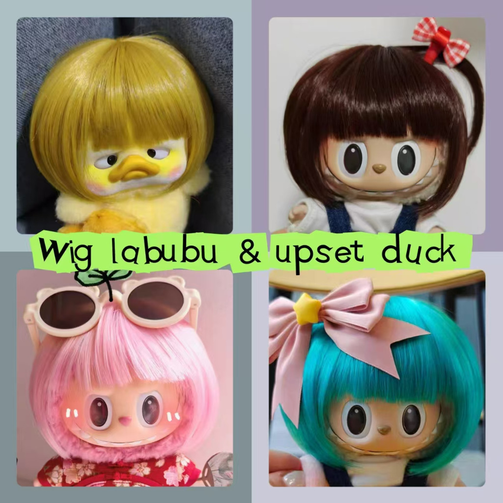 Jual Wig labubu & wig upset duck Rambut Labubu khusus popmart labubu ...