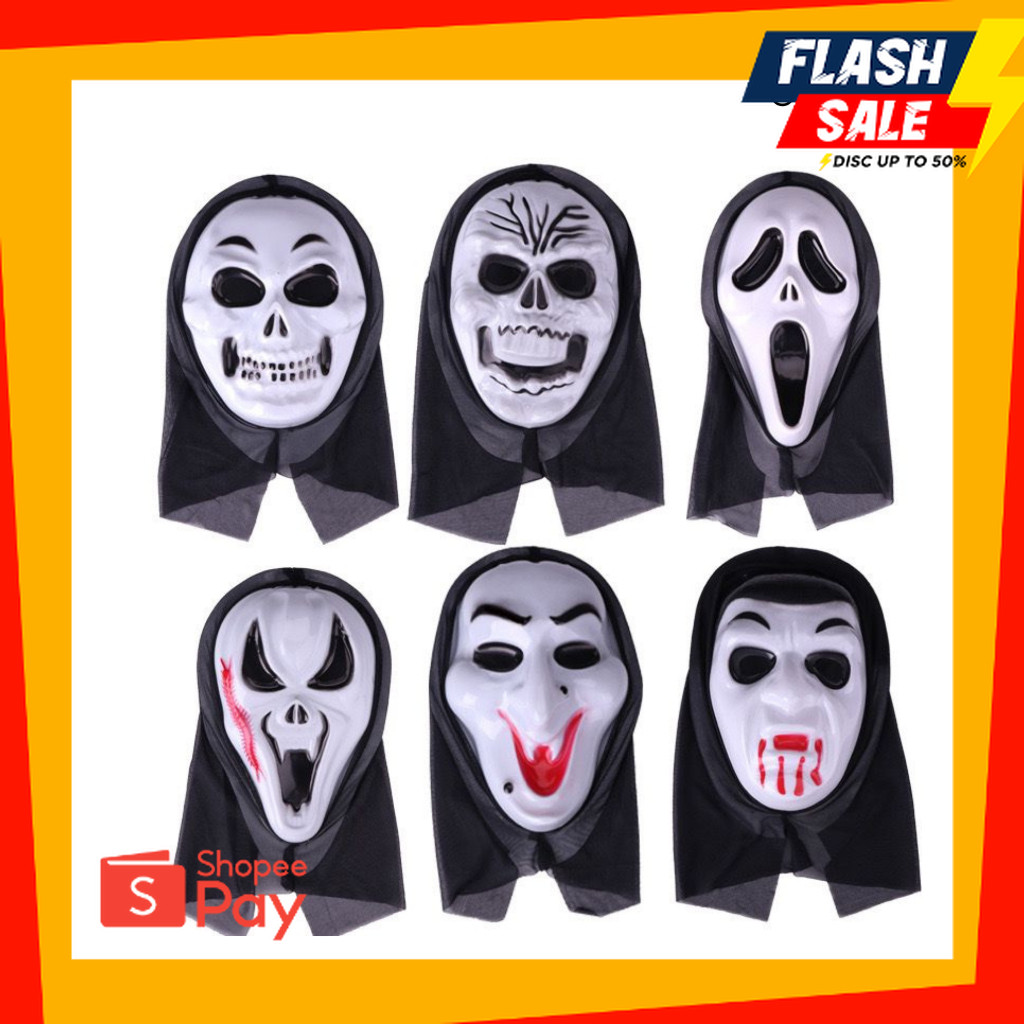 Jual HALOWEEN 10.10 | Cosplay Topeng Halloween Scream Hantu Scary Mask ...