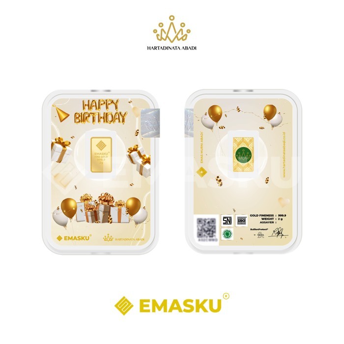 Jual EMASKU Hartadinata Moment Happy Birthday 2 Gram | Shopee Indonesia
