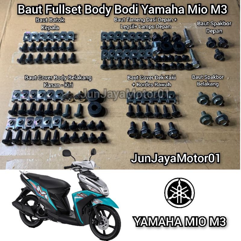 Jual Baut Lengkap Fullset Body Yamaha Mio M3 / Baut Lengkap Full Set ...