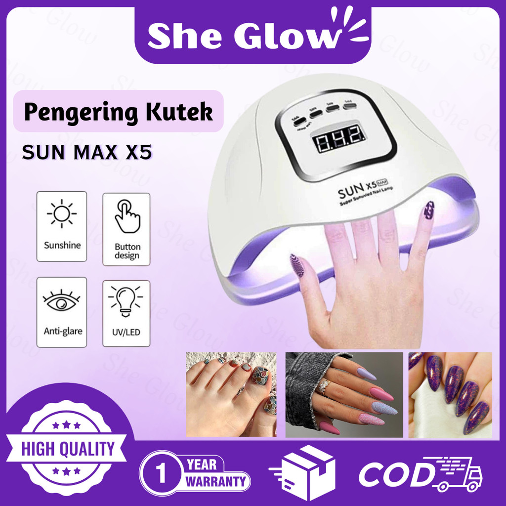Jual She Glow (GARANSI 1 TAHUN) Alat Pengering Kutek 45LEDs SUN X5 Max Alat Pengering Kutek Kuku ...