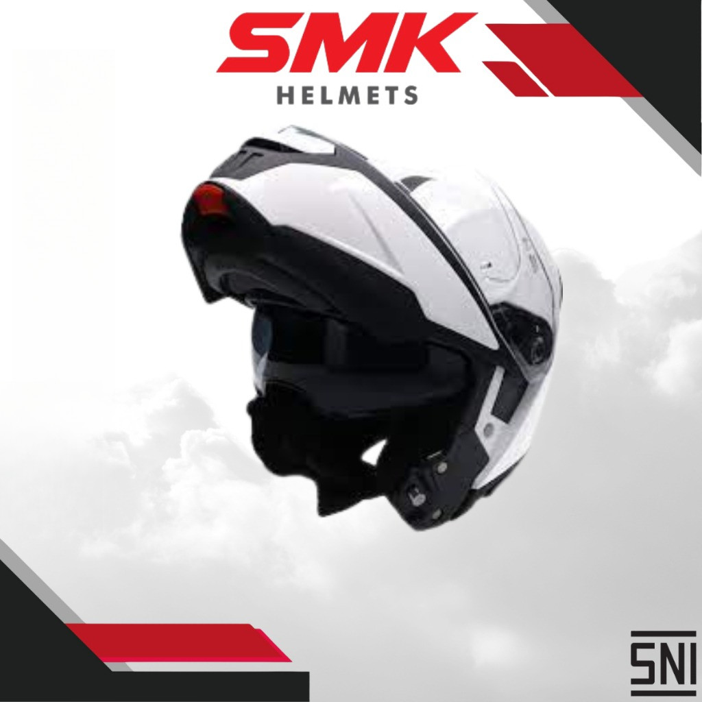 Jual HELM SMK GULLWING WHITE GL100 MODULAR FLIP UP SNI-- | Shopee Indonesia