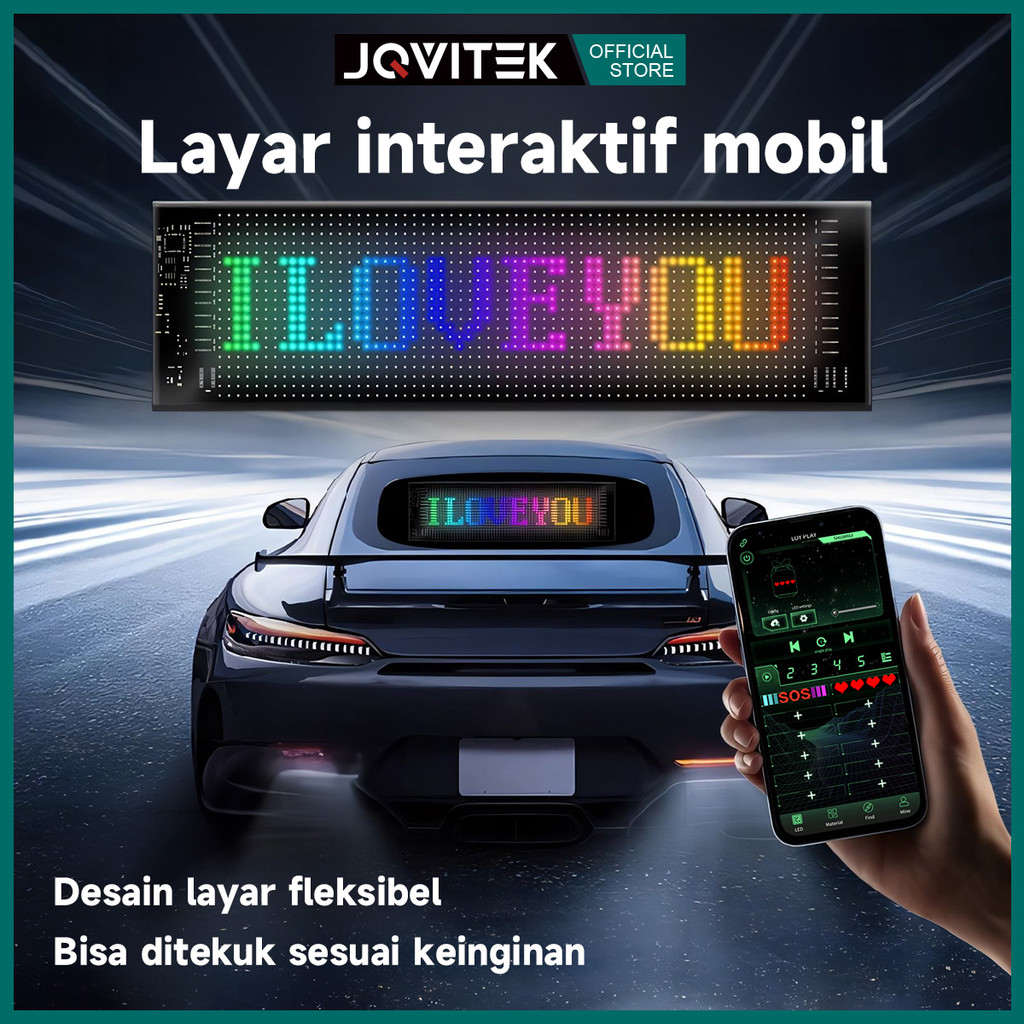 Jual jqvitek LP12 Led Matrix Panel Mobil Sign Source Bluetooth Lampu ...