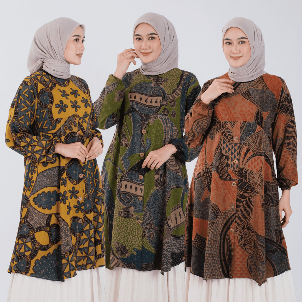 Jual Tunik Batik Wanita Modern Surya Teja - Bahan Rayon Premium ...