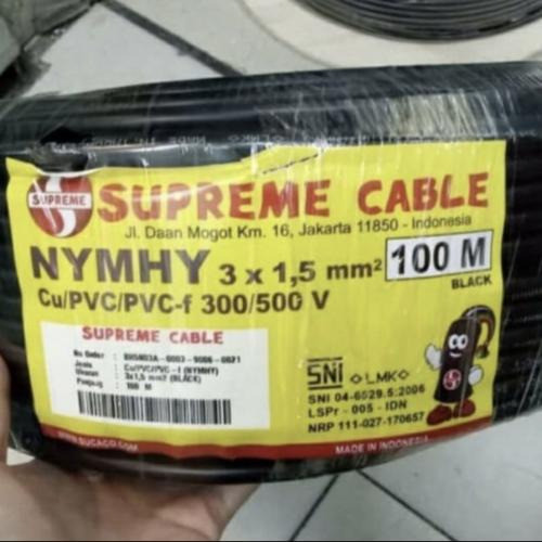 Jual KABEL SERABUT NYMHY(Hitam) 3X1.5 SUPREME METERAN | Shopee Indonesia
