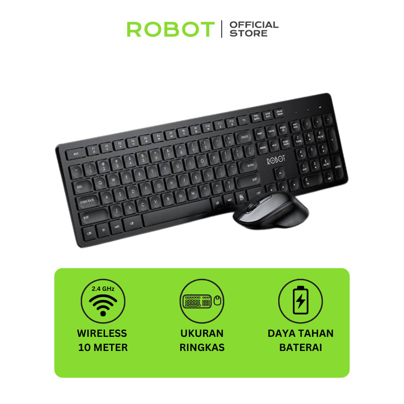 Jual ROBOT Keyboard Combo Mouse Wireless KM4000 Keyboard Bluetooth ...