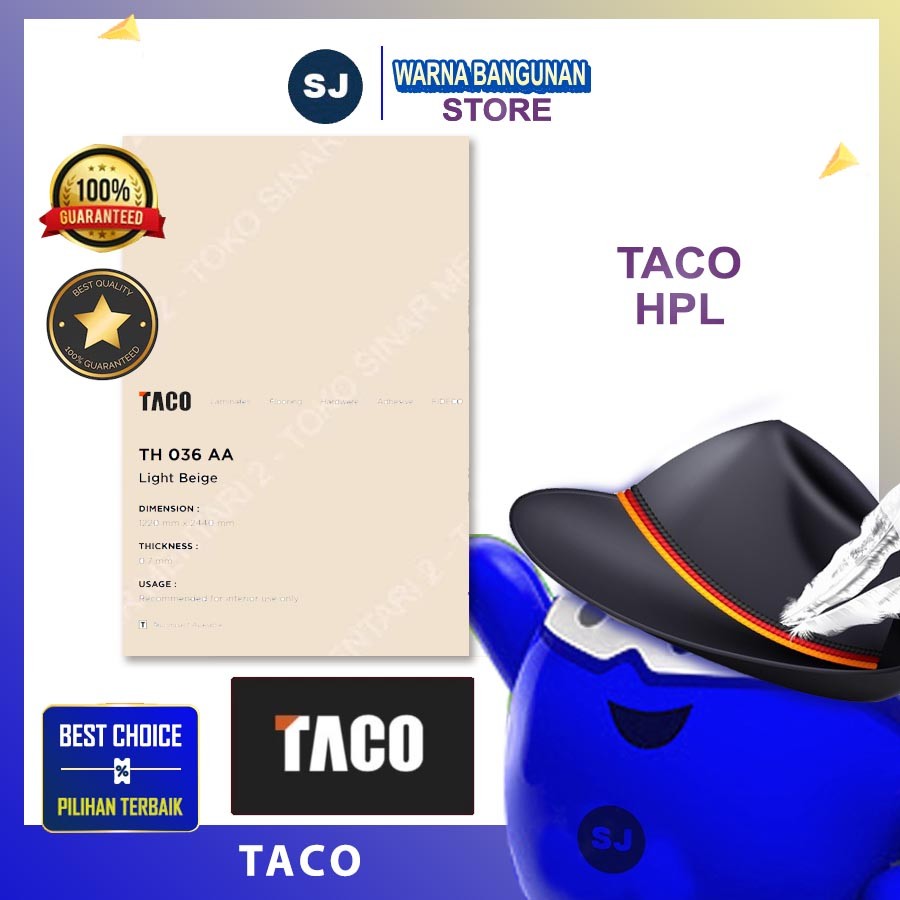 Jual TACO HPL SOLID COLOUR TH 036 AA LIGHT BEIGE | Shopee Indonesia