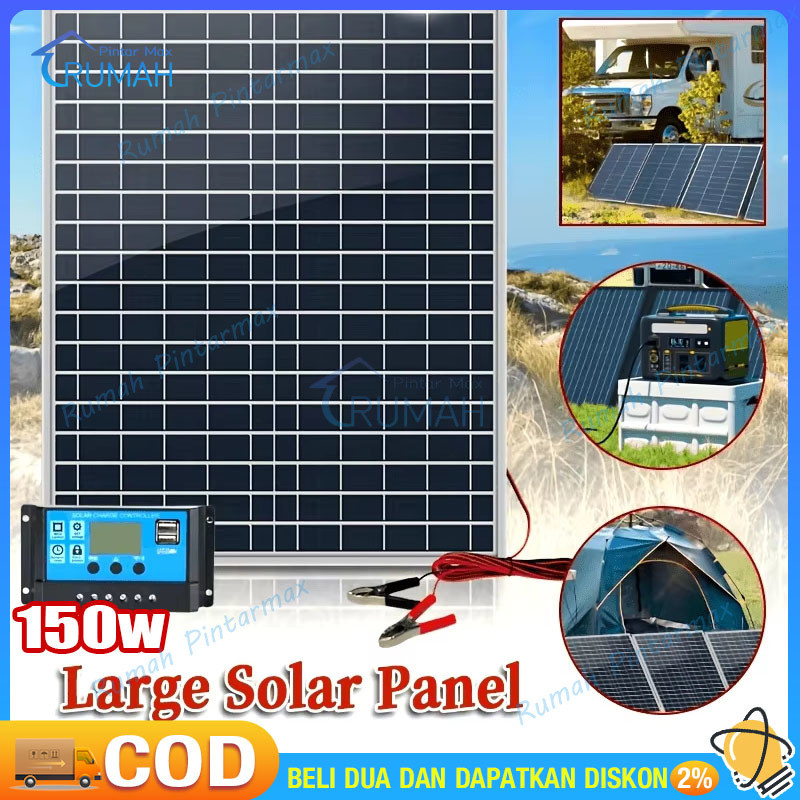 Jual Solar Panel 150W Panel Surya Solar Charge Controller LED Display ...