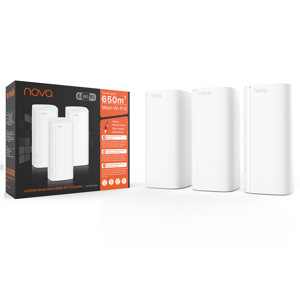 Jual Wifi6 AX3000 Mesh WIFI Router Tenda MX12 2.4Ghz 5GHz Full Gigabit ...