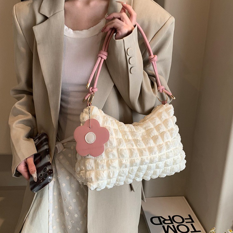 Jual Tas Genggam Gaya Korea Trendi Lipit Awan Gelembung Warna Polos ...