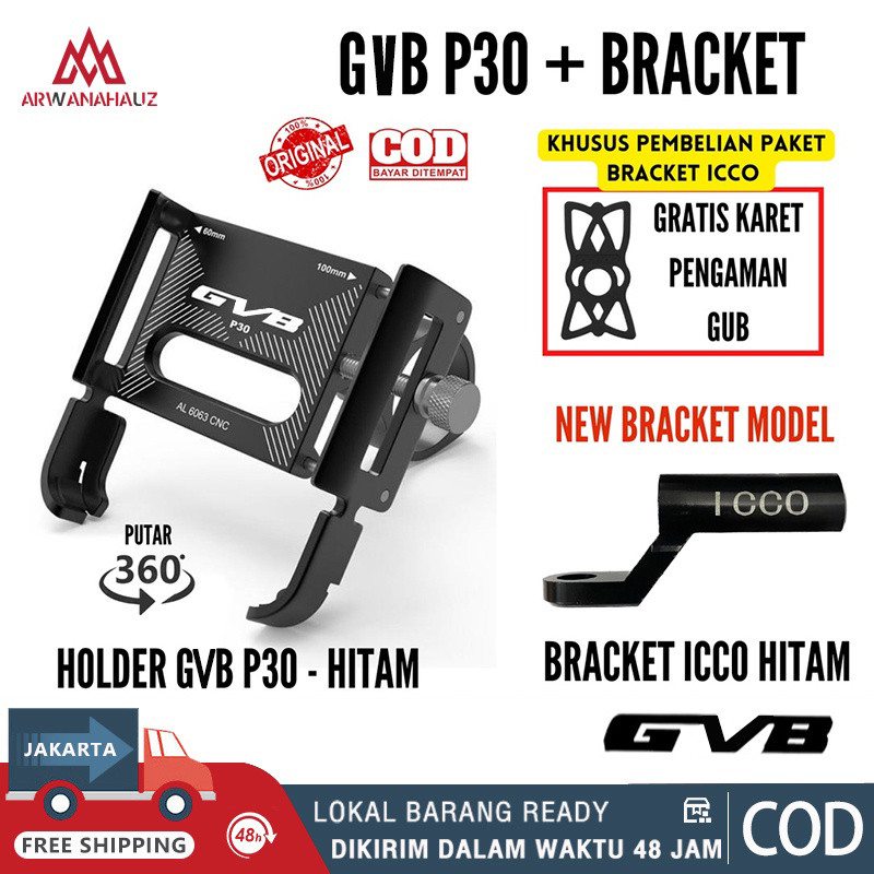 Jual GUB P30 Original Holder Hp Motor Dudukan Ponsel Aluminium Aloy Holder Handphone Motor ...