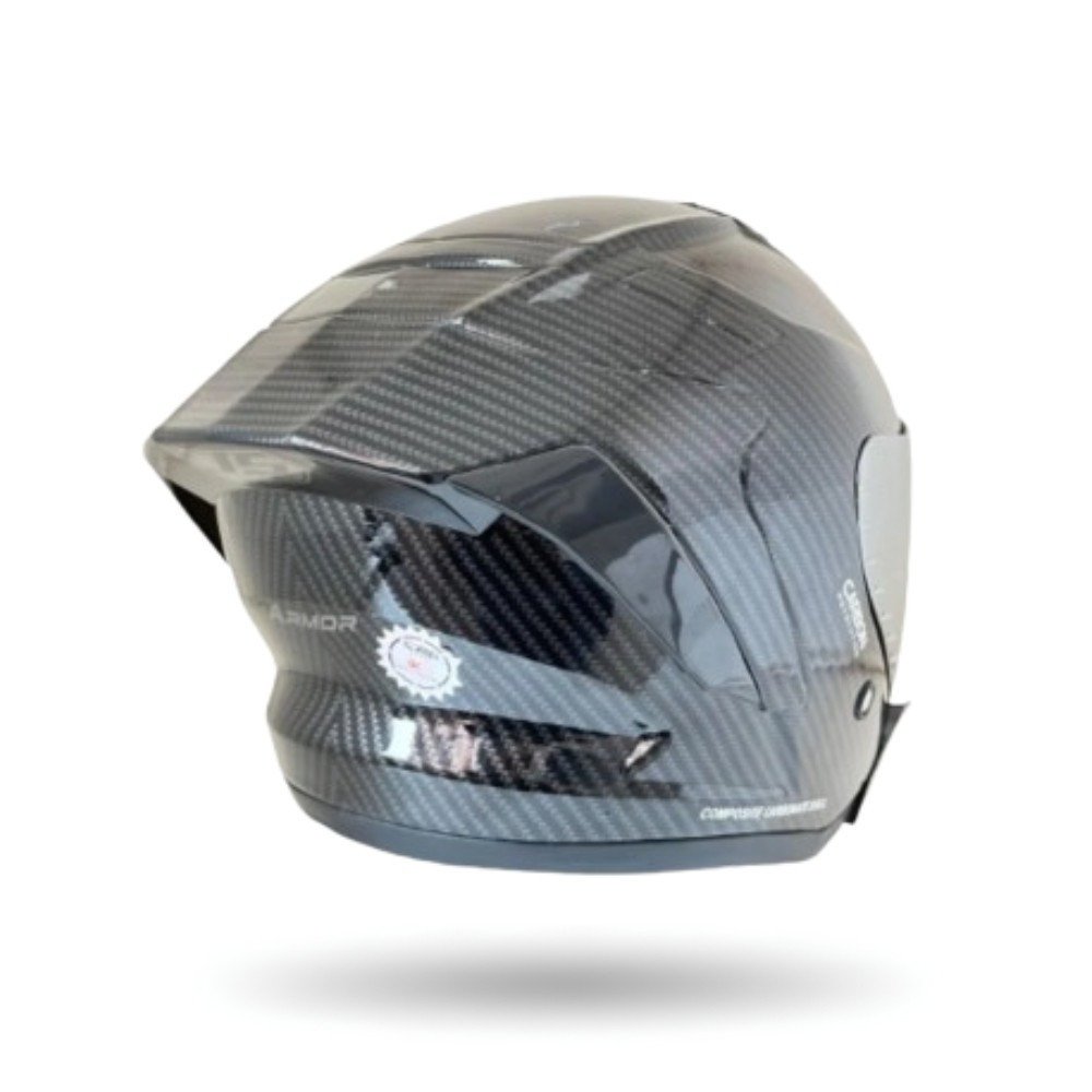 Jual Helm JS Armor Ori Motif Carbon Glossy - Half Face Helmet Cowok ...