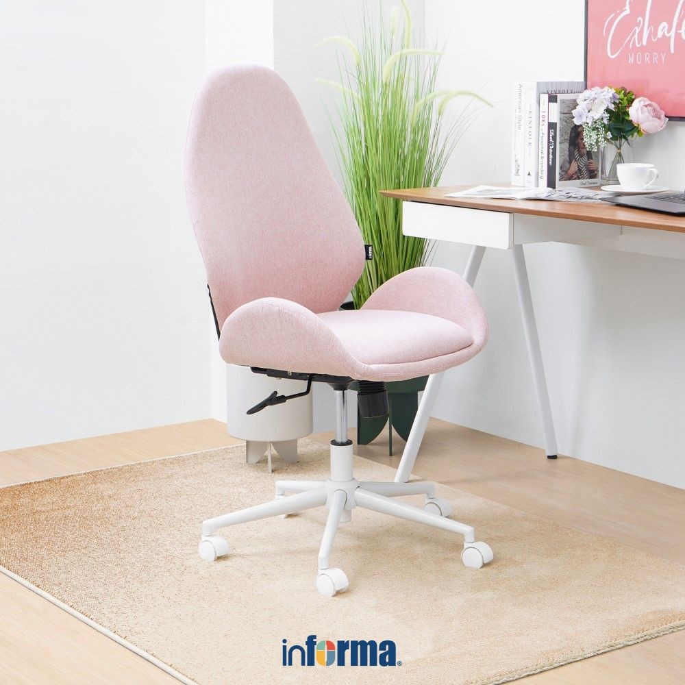 Jual Informa Zarina Kursi Kantor - Pink Tempat Duduk Kerja Dengan Roda ...