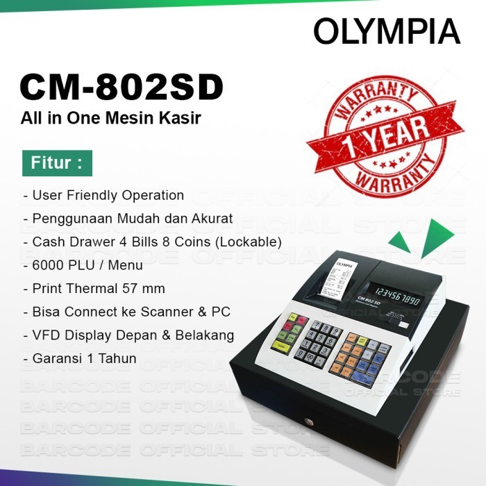 Jual CASH REGISTER SHARP XE-A207B - MESIN KASIR SHARP 207 HITAM - CM ...