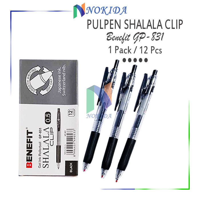 Jual Nokida Gel Ink Pen Benefit Shalala Clip GP-831 / Pulpen Jel 1 Pak ...