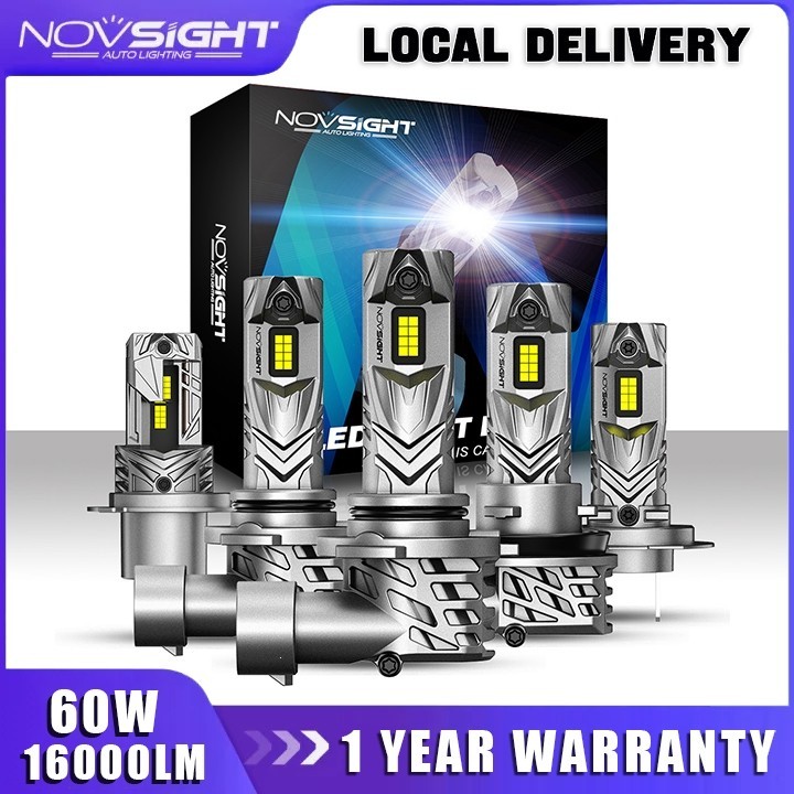 Jual Novsight 1 Pair 1:1 N77 H4 H7 H11 9005 HB3 9006 HB4 60W/pair 16000LM sinar rendah cahaya ...