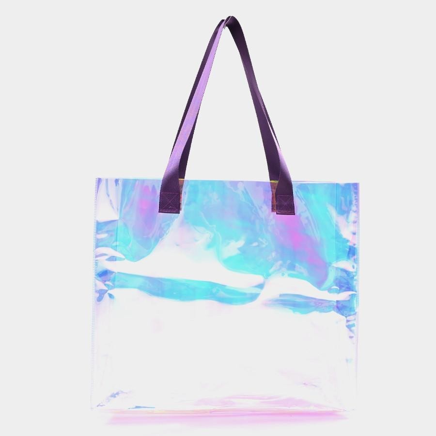 Jual Blanka Tas Accessories Totebag Wanita PVC Hologram Purple | Shopee ...