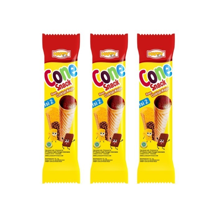 Jual Happy Time Cone Snack Cokelat Keju 12g Isi 10pcs Cemilan Murah dan ...