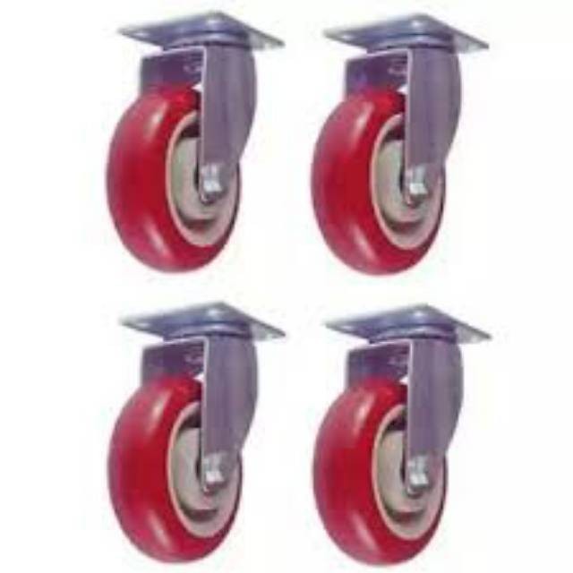 Jual Roda Etalase Caster 2in 2inch 2 in Tokio Galatino Merah Hidup Mati ...