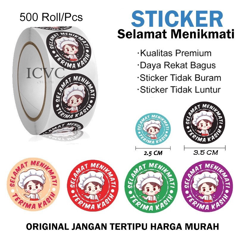 Jual PROMO [ 1 Roll 500 Pcs ] Sticker Label Selamat Menikmati - Sticker ...