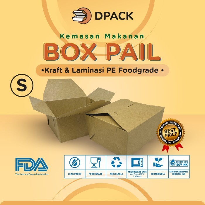 Jual MIN 50PCS|Box Pail Size S | Rice Box Paper |Kraft Paper Foodgrade ...