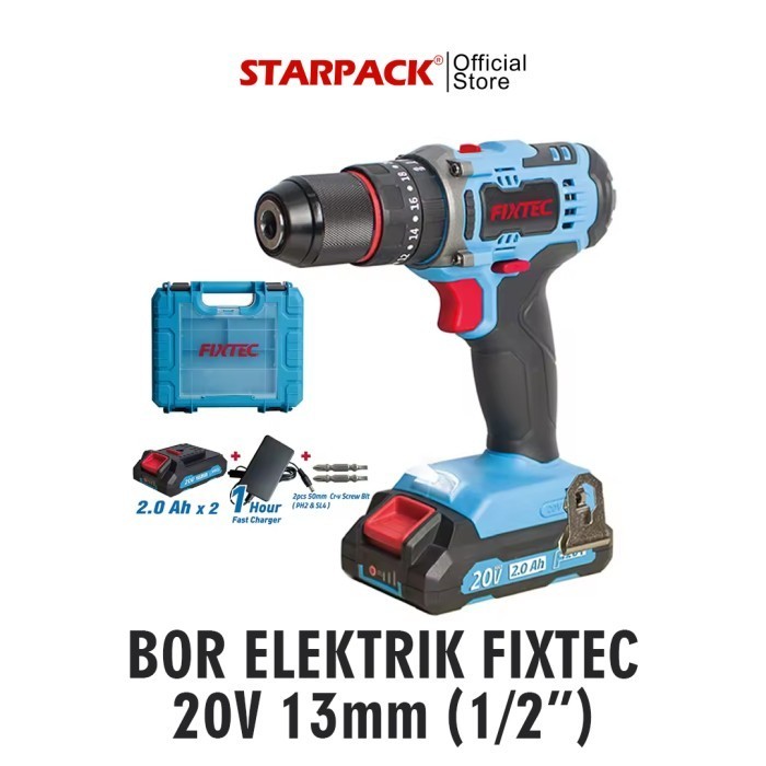 Jual FIXTEC FCD2003X 20V 13mm (1/2") CORDLESS IMPACT DRILL KIT / BOR ...