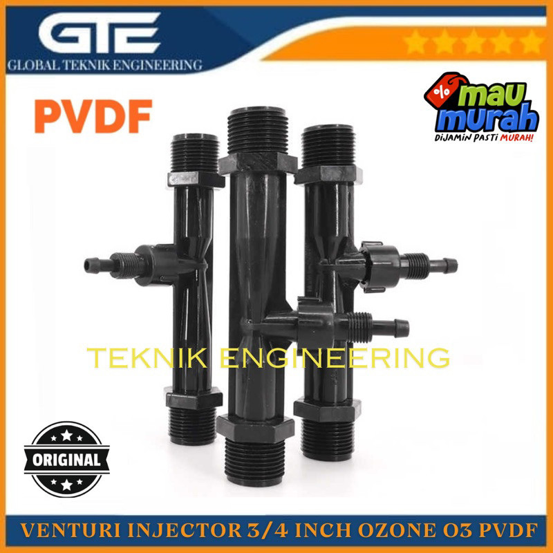 Jual Venturi Injector 3/4 inch Ozone O3 PVDF ORIGINAL injector Ozone 3/ ...