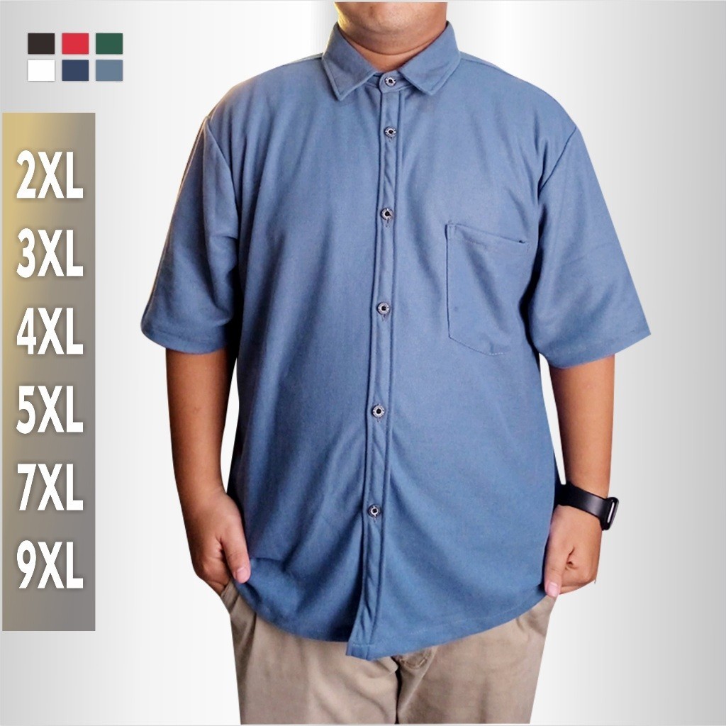 Jual Kemeja Polo Jumbo Kasual Pria Lengan Pendek Kerah Reguler Maroon XXL XXXL XXXXL XXXXXL 2XL ...