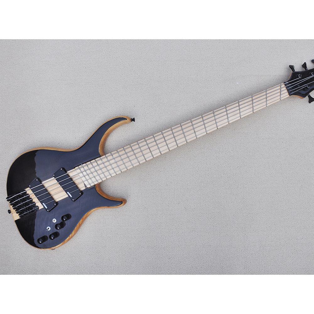 Jual 5 Strings Neck-thru-body Electric Bass with Slanted Frets,Active ...