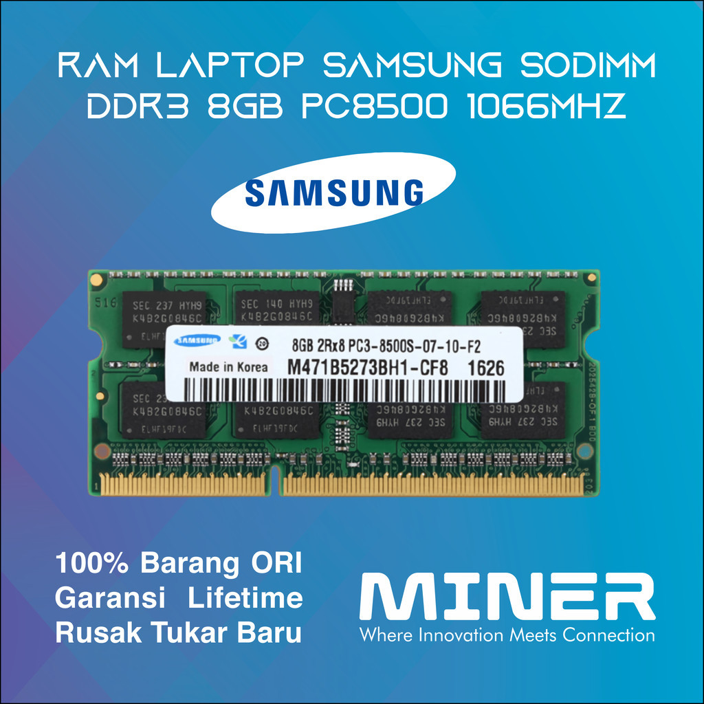 Jual Memory RAM Laptop SODIMM DDR3 8GB PC8500 1066Mhz | Shopee Indonesia