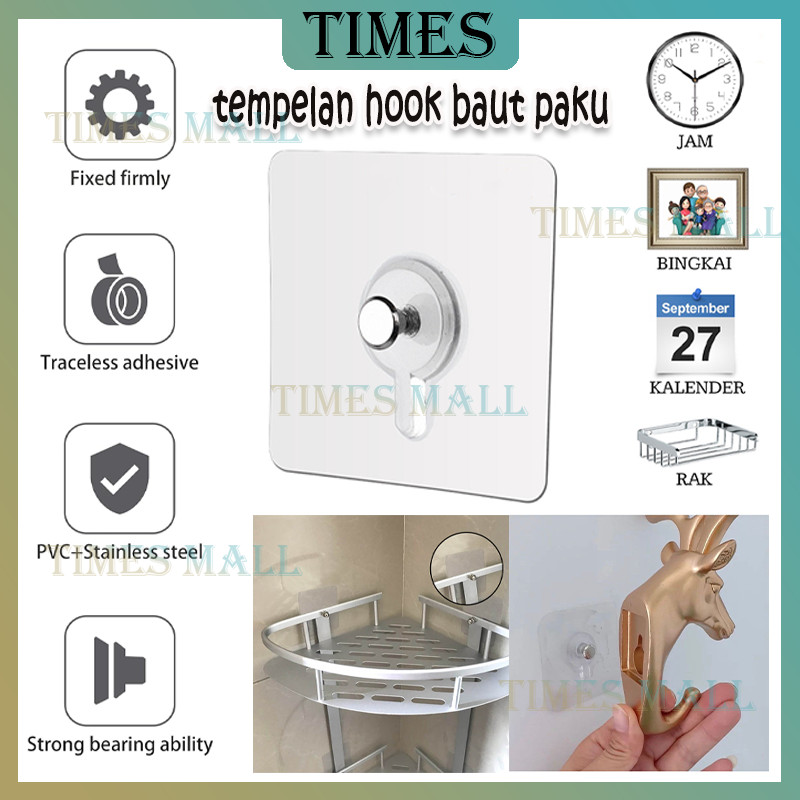 Jual 20Pcs Gantungan Kait dan Baut Tempel Serbaguna/ Gantungan Tempel ...