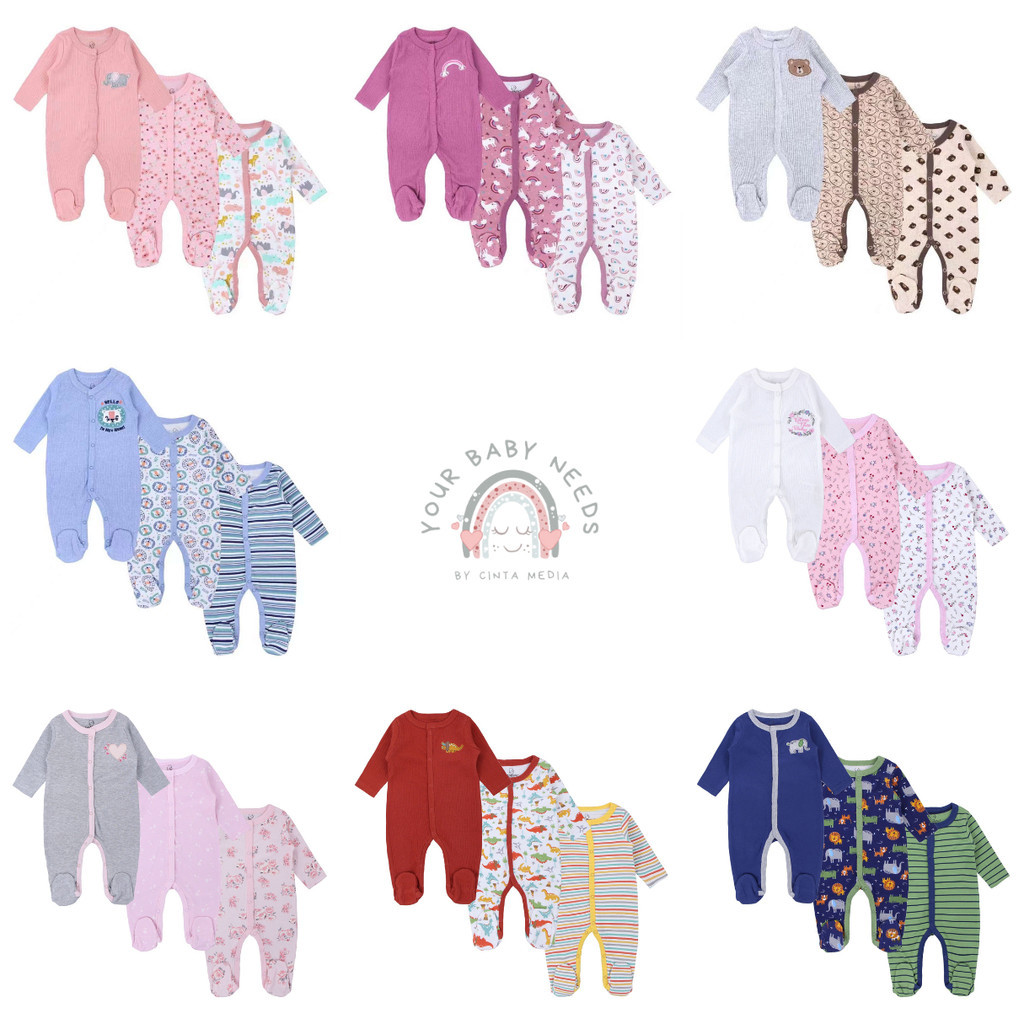 Jual RJ7 Sleepsuit Set Baby Girl dan Baby Boy 3in1 Motif Beraneka Ragam ...