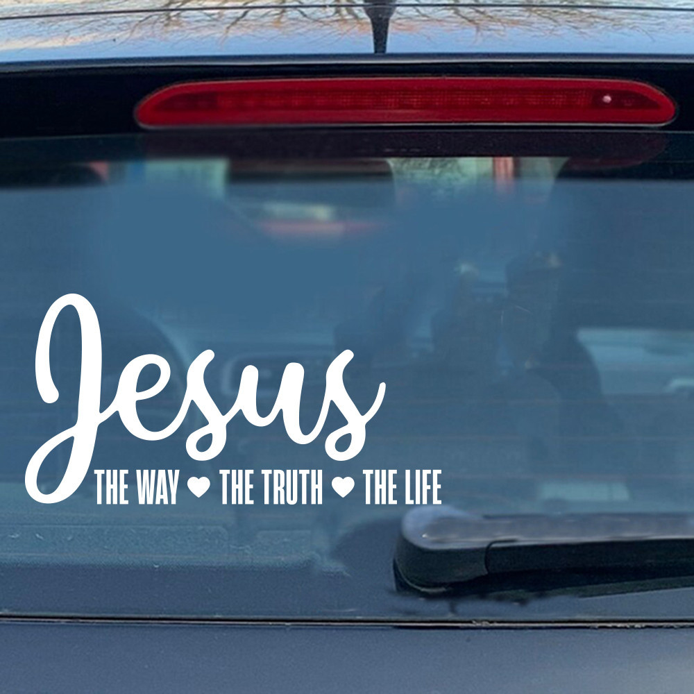 Jual Jesus The Way Truth Life Car Window Sticker Decal Religious ...