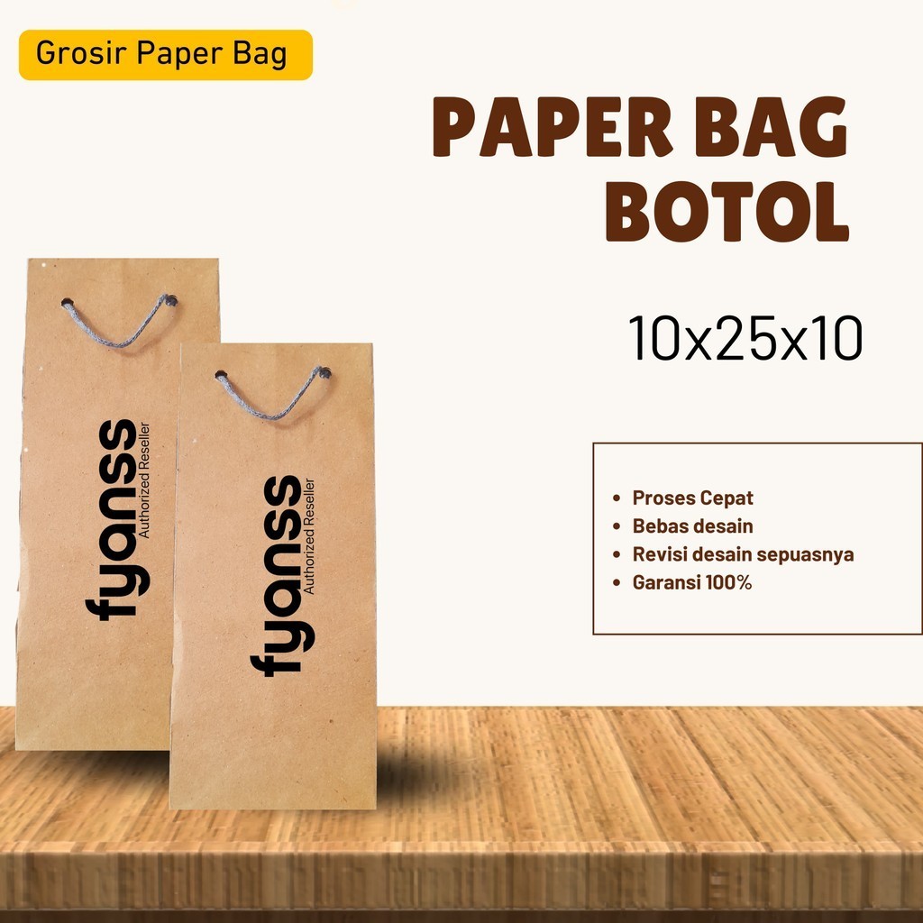 Jual PAPER BAG BOTOL BESAR CUSTOM SABLON 1 SISI DAN 2 SISI - PAPERBAG ...