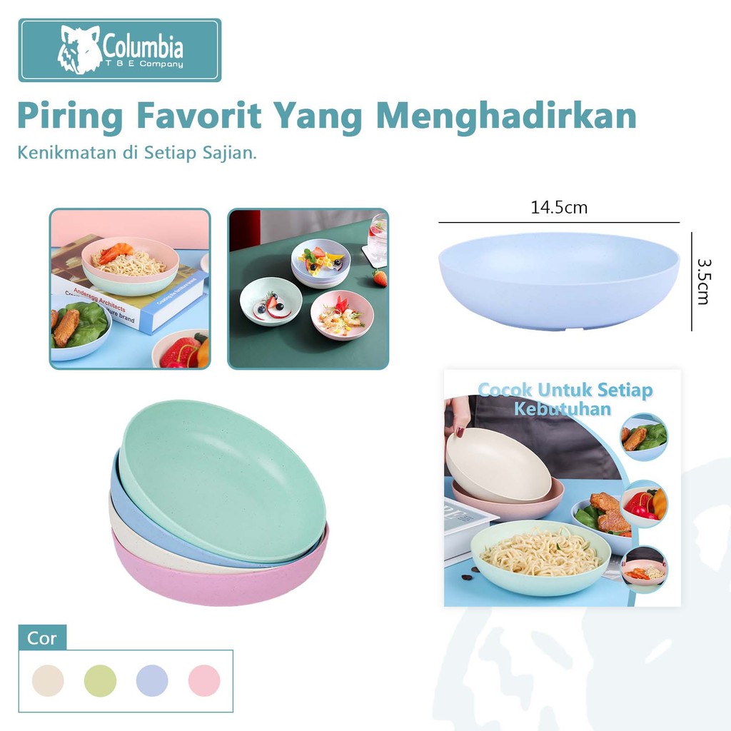 Jual COLUMBIA Piring Makan Mini Piring Snack Jerami Gandum Tahan ...